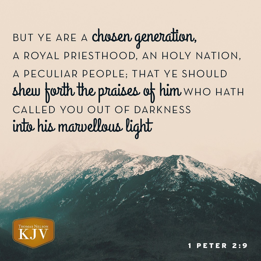 KJV Verse Of The Day 1 Peter 2 9 KJV Verse Of The Day 1 Peter 2 9