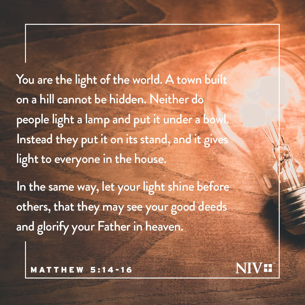 NIV Verse of the Day: Matthew 5:14-16