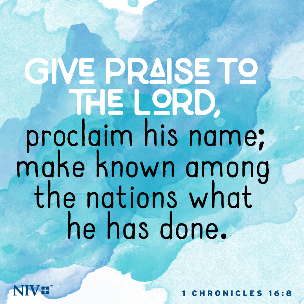NIV Verse of the Day: 1 Chronicles 16:8