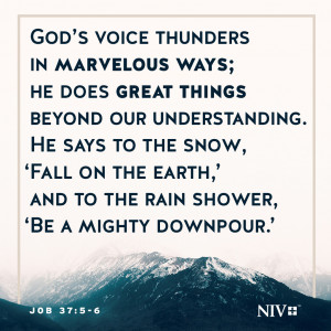 NIV Verse of the Day: Job 37:5-6