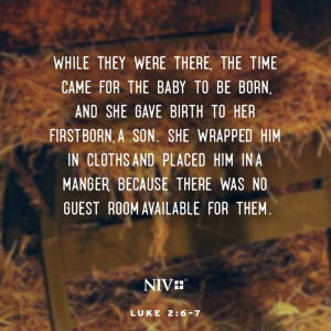 NIV Verse of the Day: Luke 2:6-7