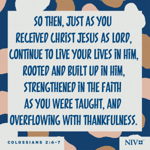 NIV Verse of the Day: Colossians 2:6-7