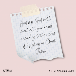 NIV Verse of the Day: Philippians 4:19