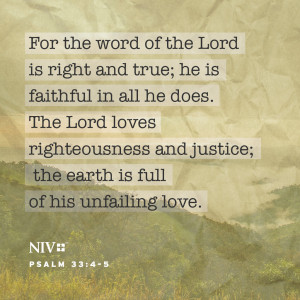 NIV Verse of the Day: Psalm 33:4-5
