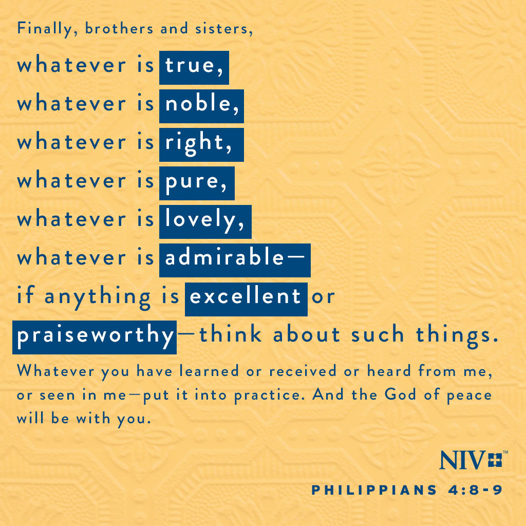 NIV Verse Of The Day Philippians 4 8 9